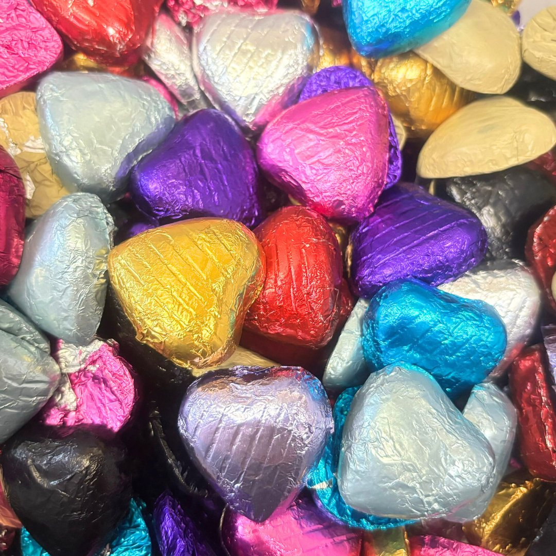 Shop Mixed Foiled Chocolate Hearts - Candy Delivered